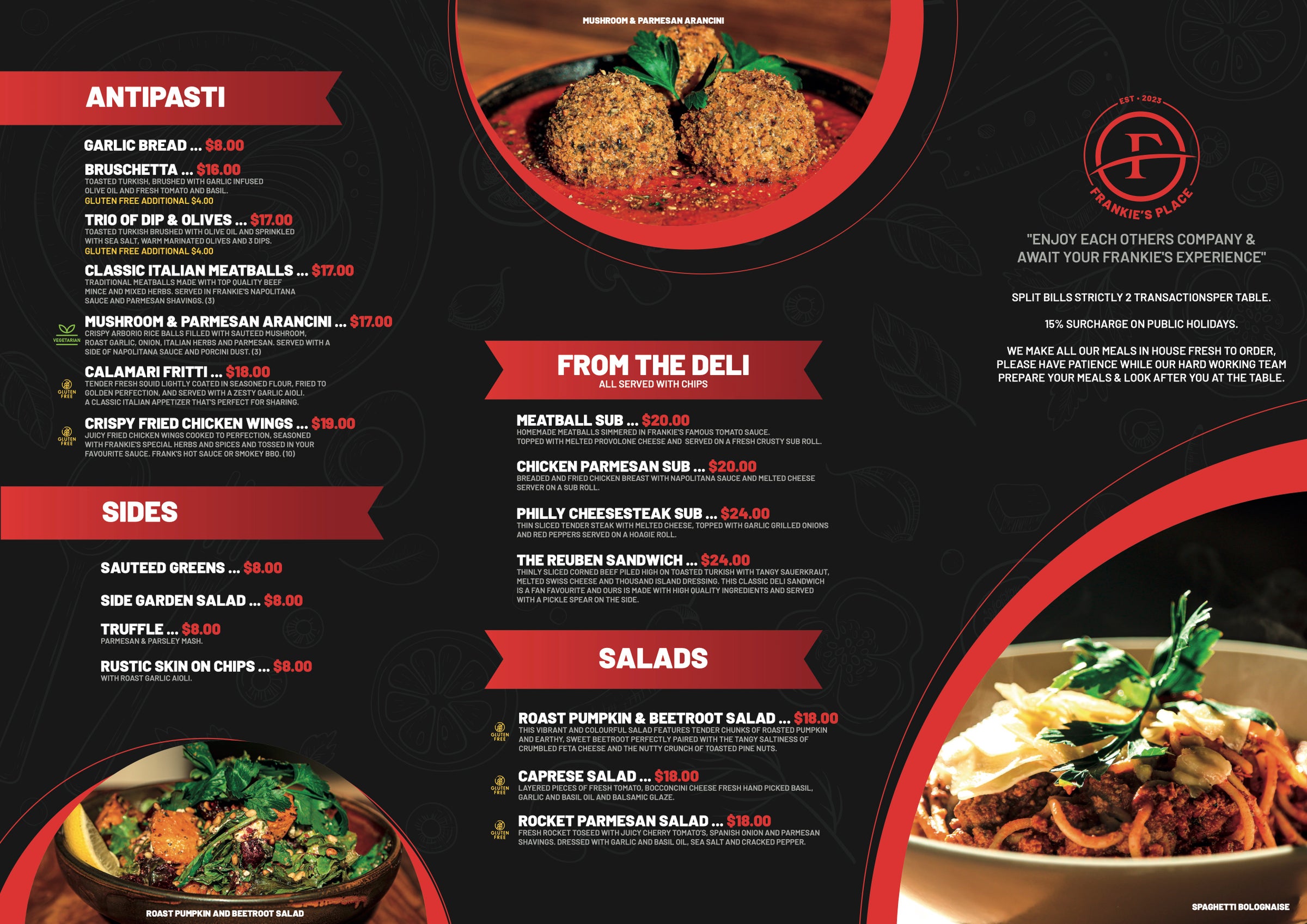 Italian Restaurant Logan | Frankies Place